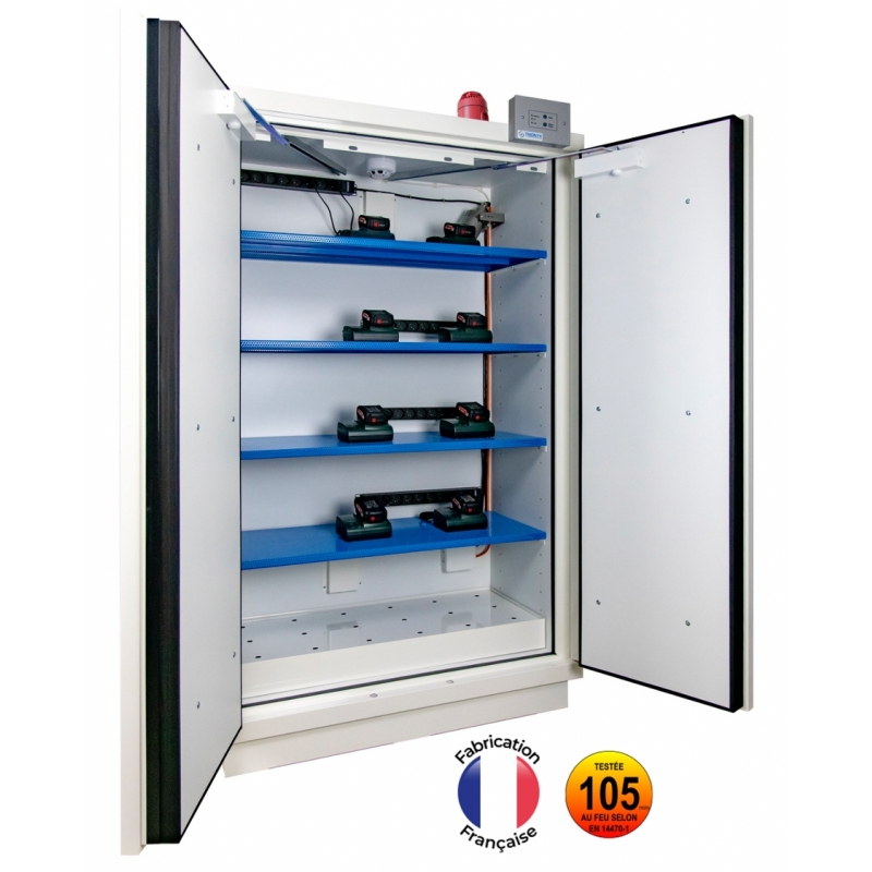 Armoire haute 2 portes pré-équipée - Batteries LITHIUM-ION | Ingeshop